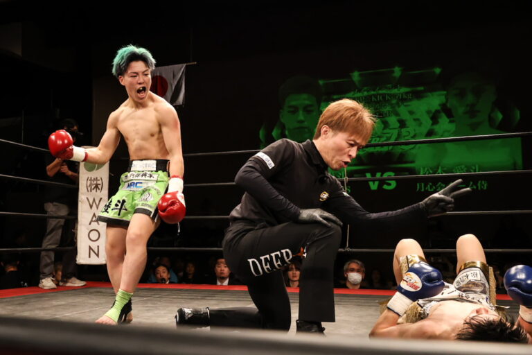 DEEP☆KICK 3.23 テクスピア大阪（レポ）：KING陸斗、松本愛斗を2R KOし-51kg王座初防衛。TEPPENの17歳・棚澤大空、山田貴紀との延長戦制し-53kg王者に。牧野騎士 ...